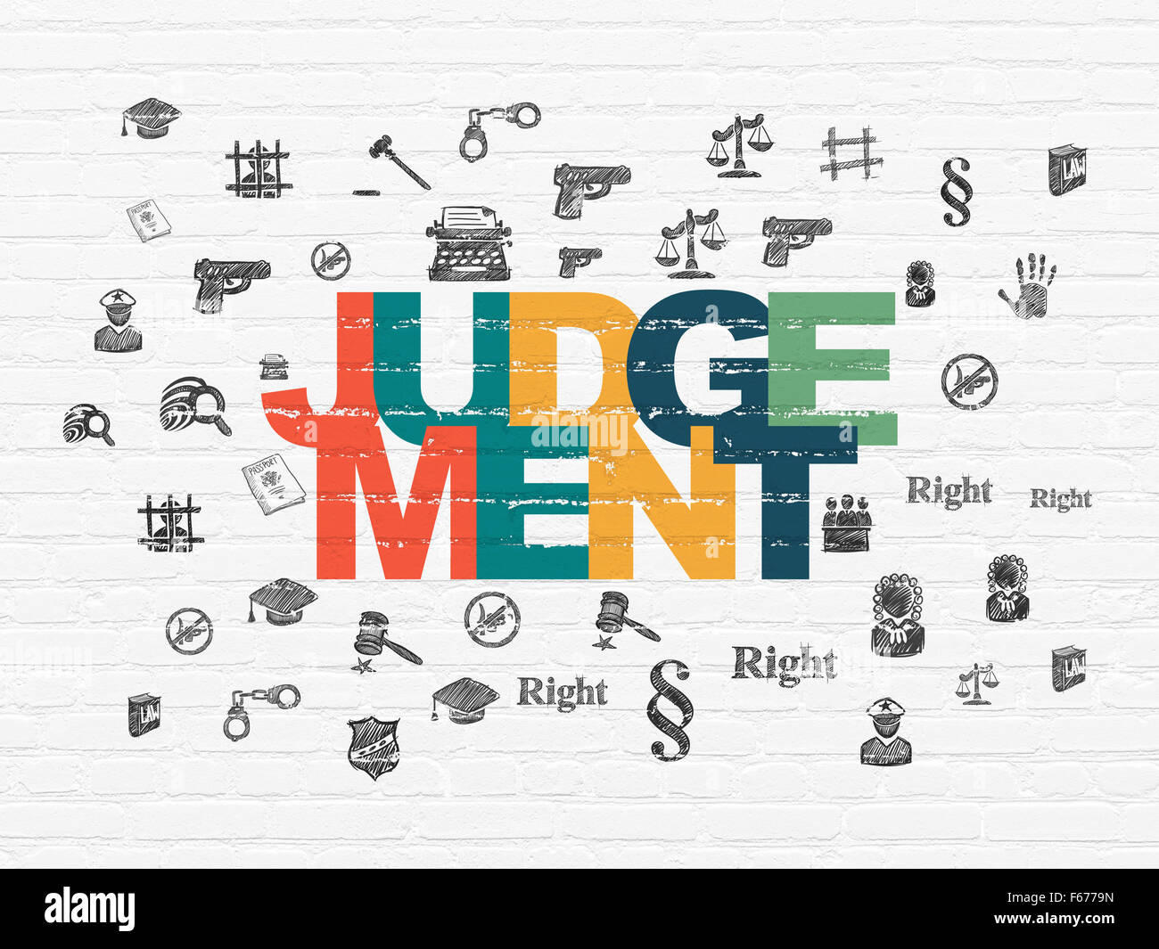 Law concept: Judgement on wall background Stock Photo - Alamy