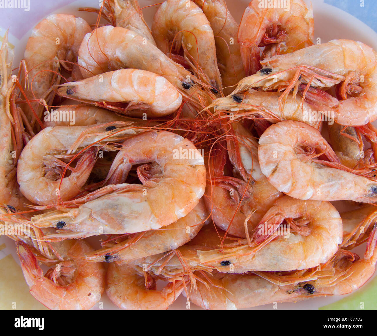 shrimps on the plate Stock Photo - Alamy