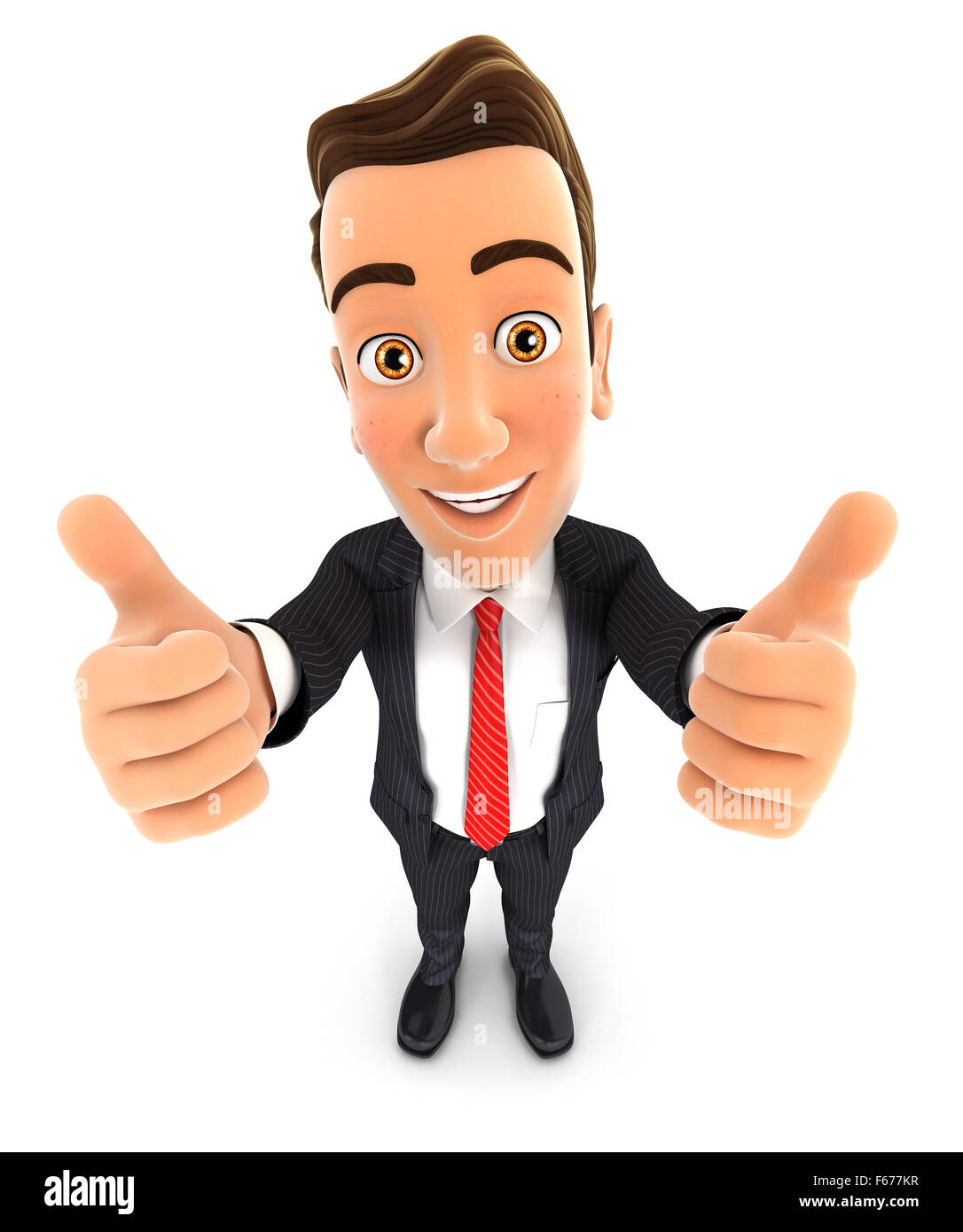 3d businessman with thumbs up, isolated white background Stock Photo ...