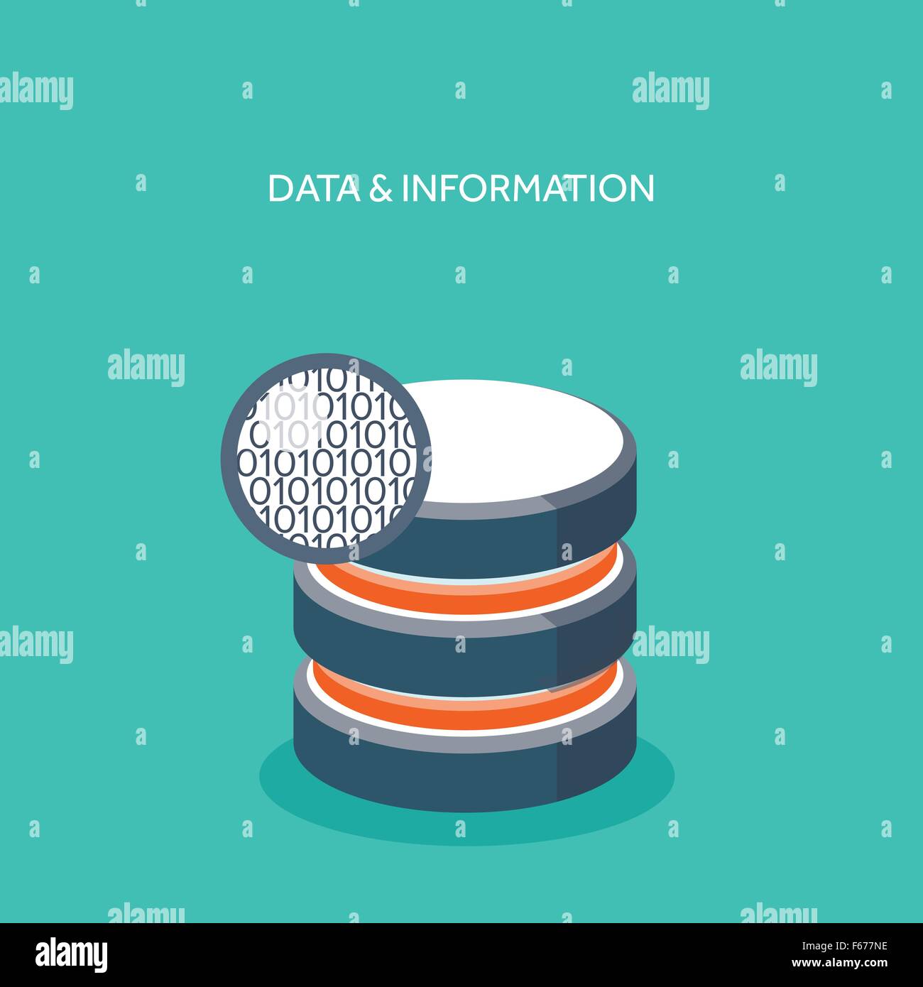 Vector illustration. Flat cloud computing background. Data storage ...