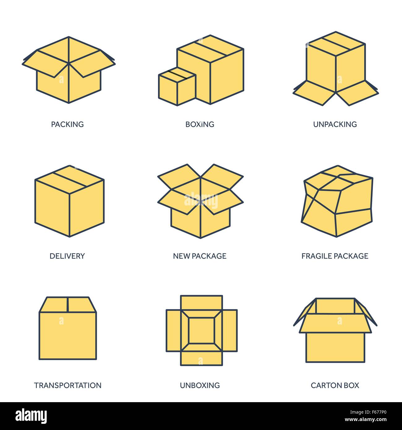 Vector illustration. Flat carton box. Transport ,packaging, shipment ...