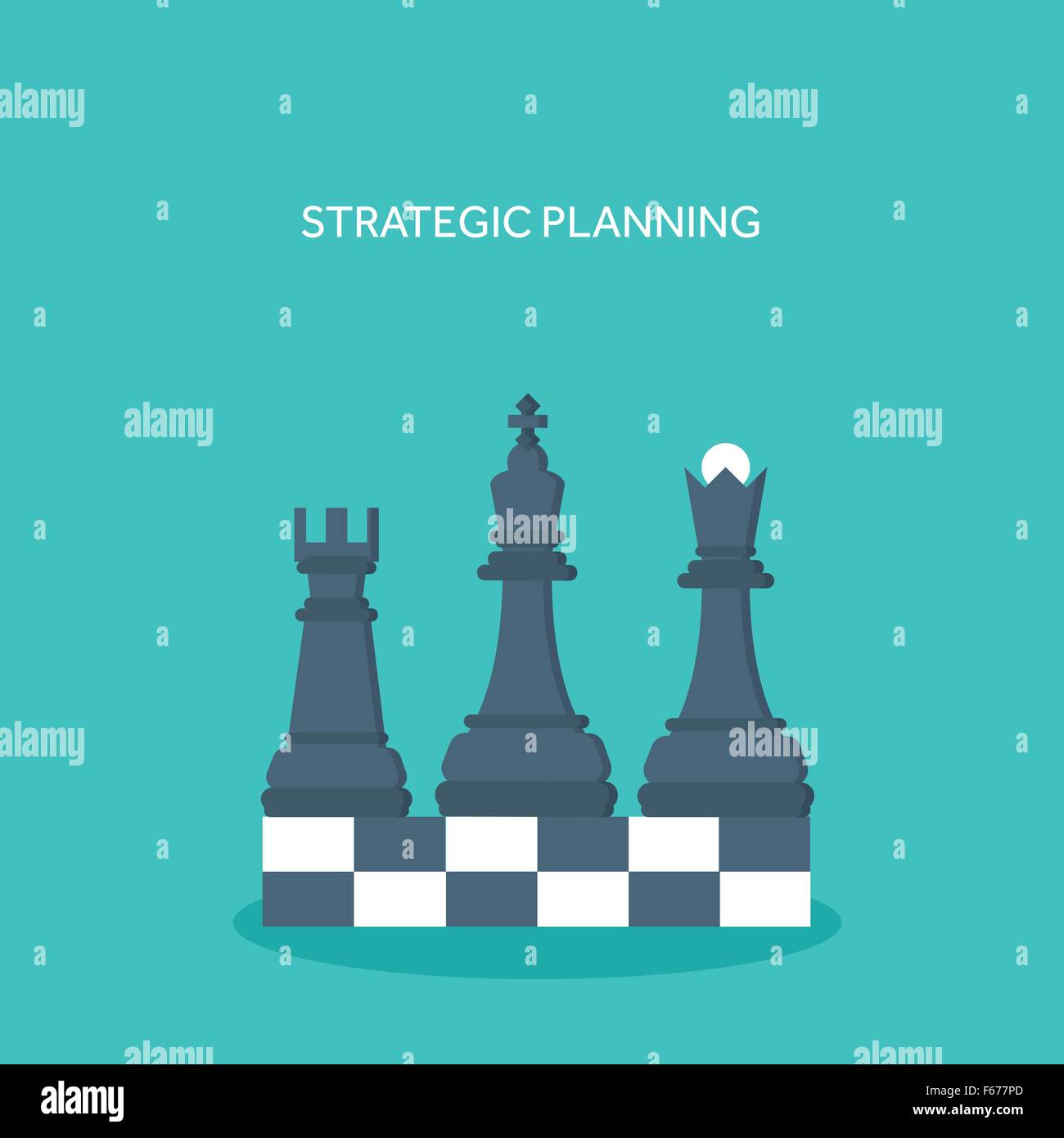 Flat chess figures. Strategy concept background. Vector illustration ...