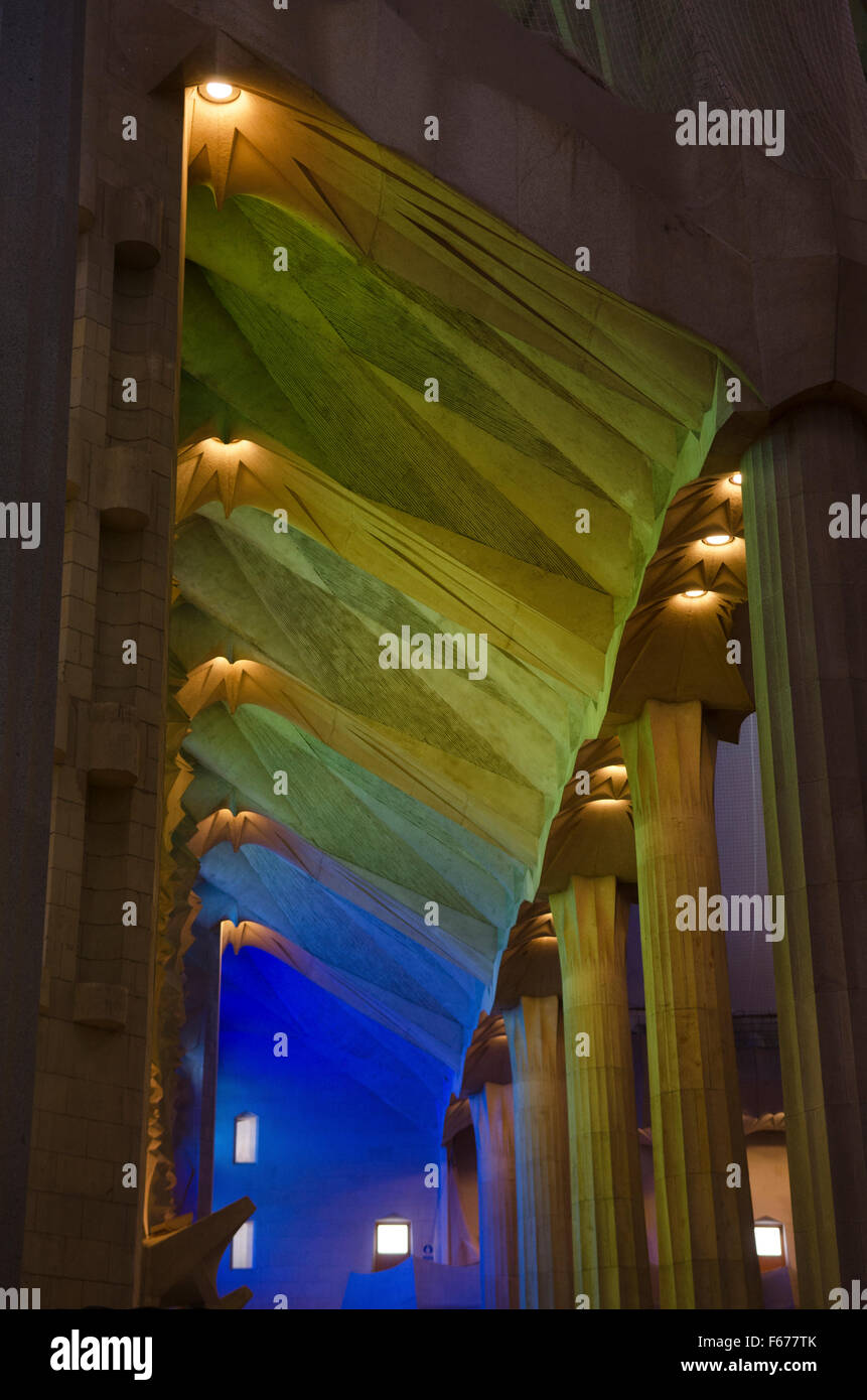 sagrada familia antoni gaudi interior stained glass window light Stock ...