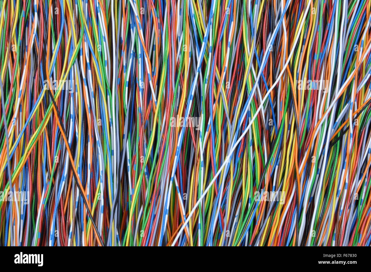 Colored wires in global telecommunications networks as background Stock ...