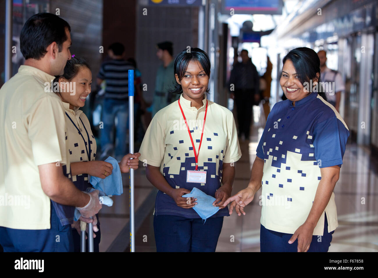 Dubai metro staff cleaning hi-res stock photography and images - Alamy