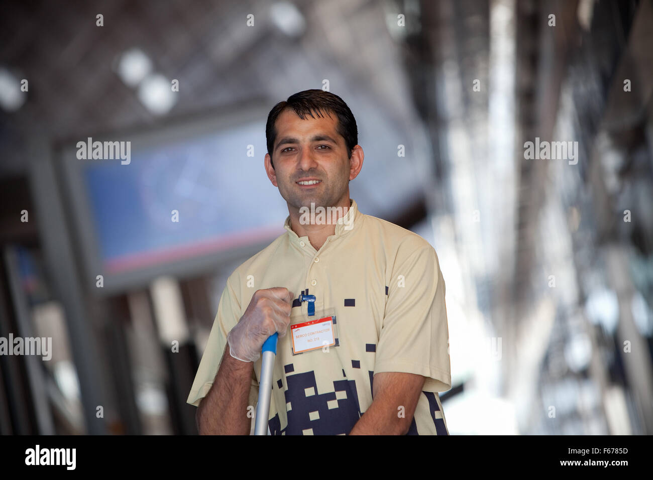 Dubai Metro cleaning staff Stock Photo - Alamy