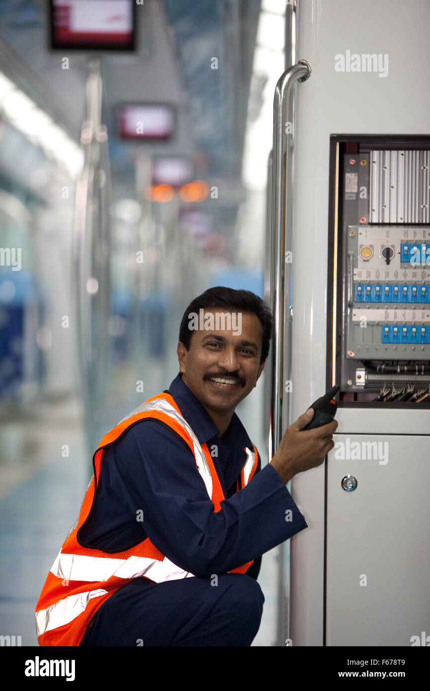Engineering staff on Dubai Metro Stock Photo - Alamy