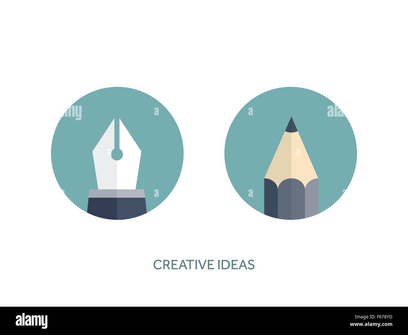 Vector illustration. Pen ,pencil. Creativity and writing. Design Stock ...