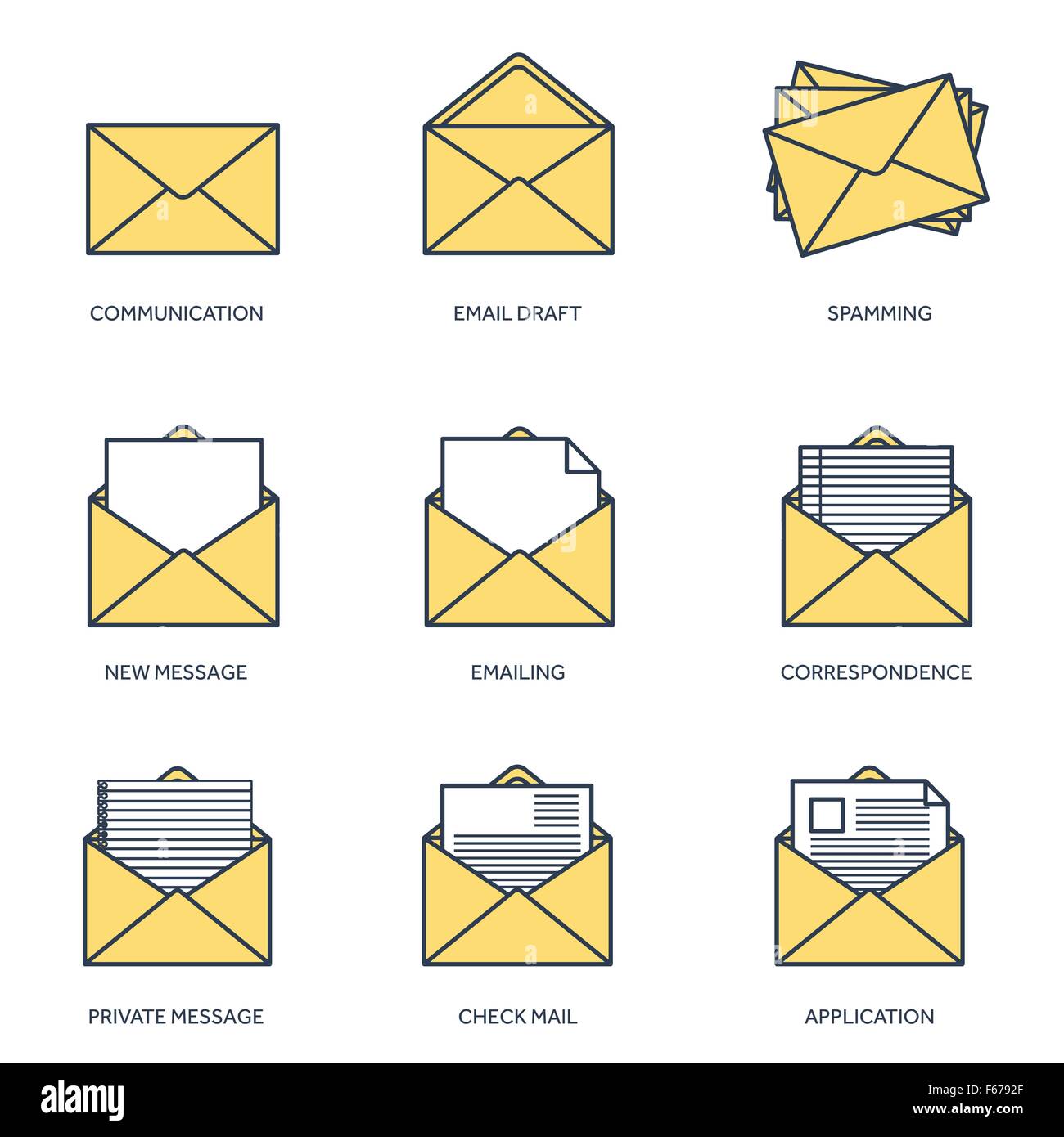 Vector illustration. Flat background with envelope. Emailing concept ...