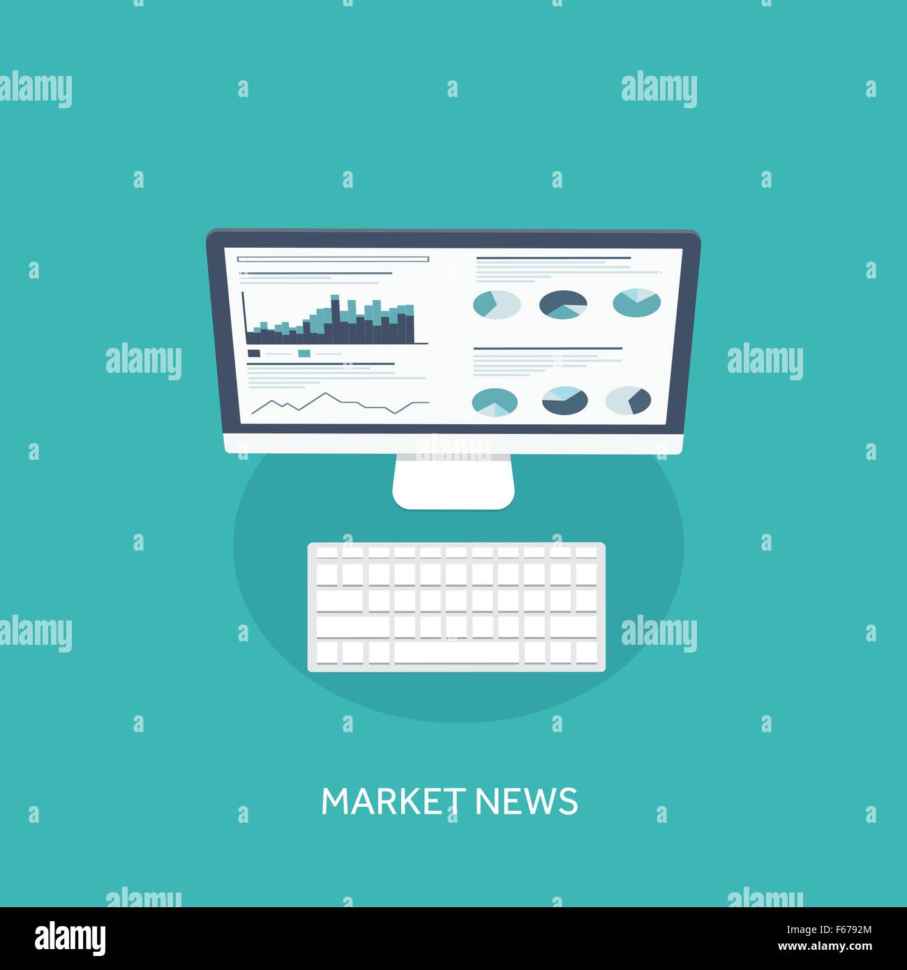 Vector illustration. Flat background. Market trade. Trading platform ...