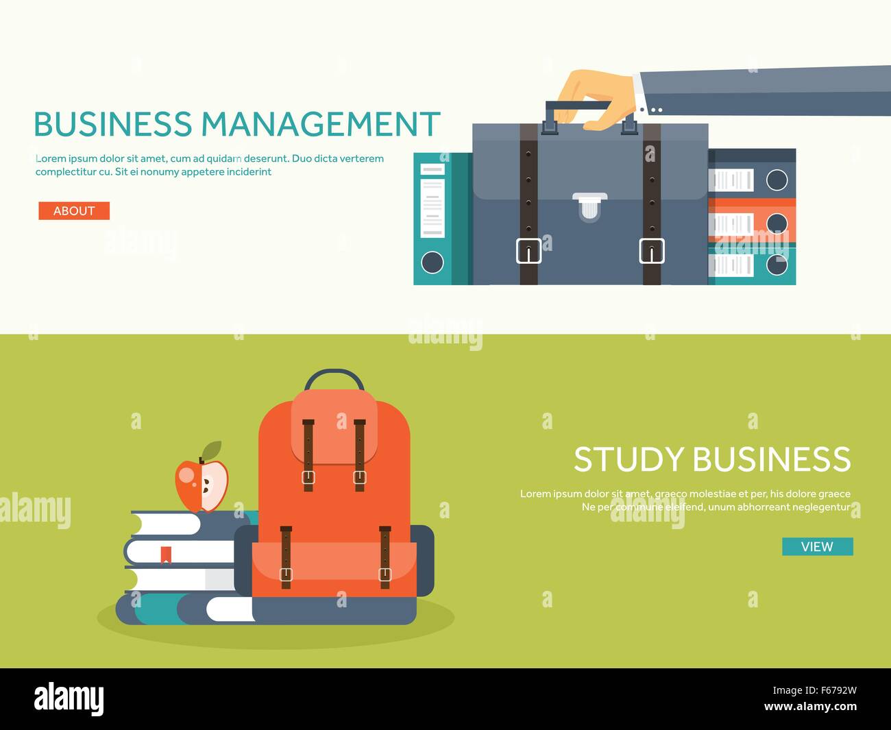 Vector illustration. Flat portfolio with hand and office folder ...