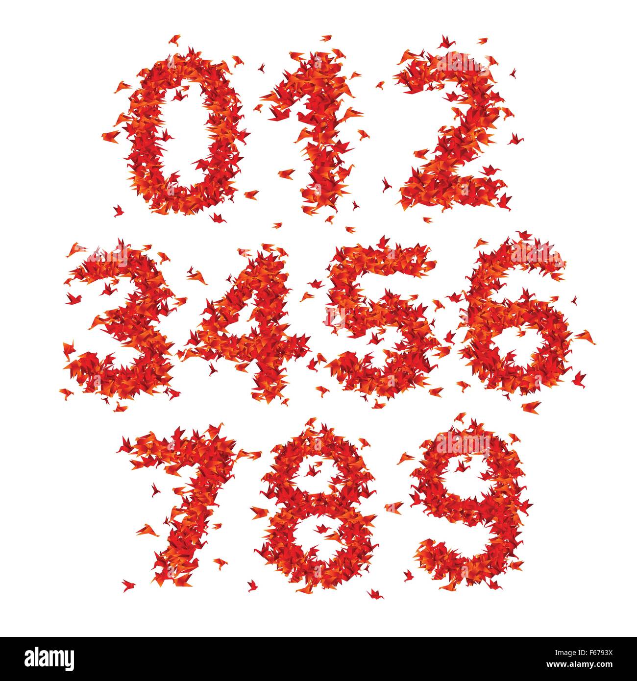 Numbers. Origami paper bird on abstract background Stock Vector Image ...