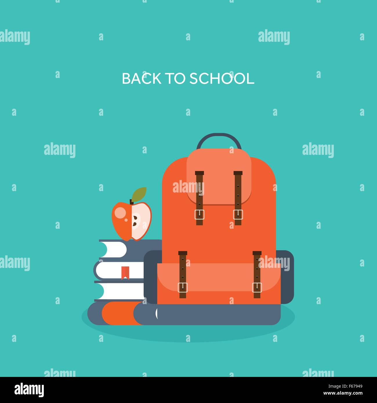 Vector illustration. Flat school backpack. Study, bag Stock Vector ...