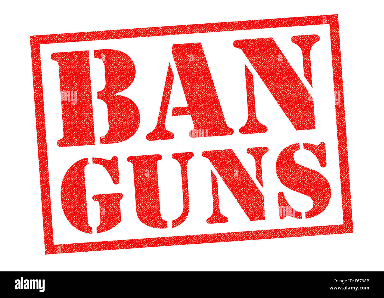 BAN GUNS red Rubber Stamp over a white background Stock Photo - Alamy