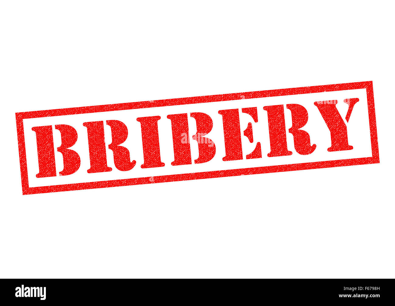 BRIBERY red Rubber Stamp over a white background Stock Photo - Alamy
