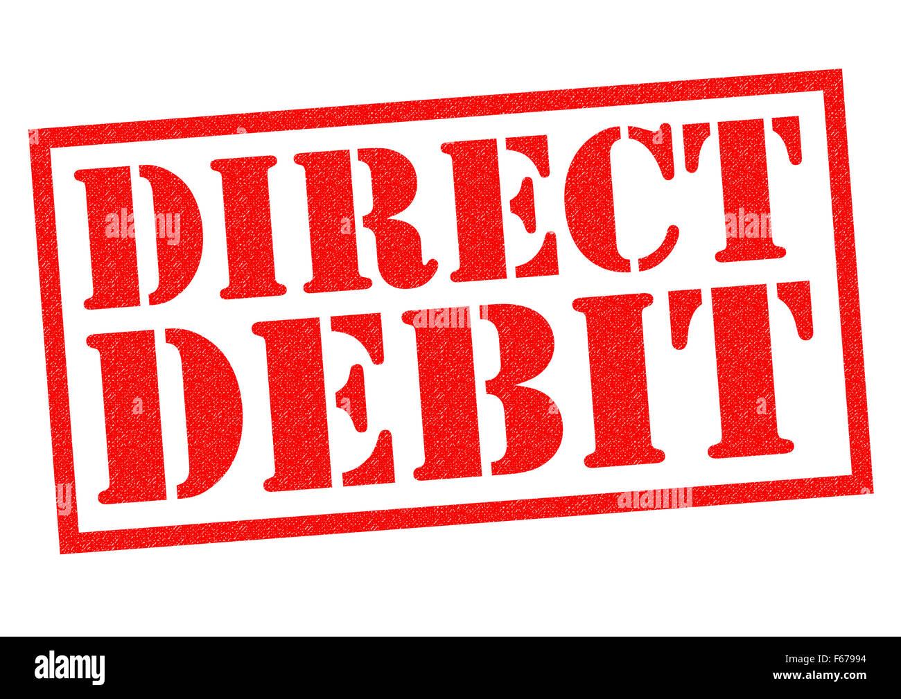 DIRECT DEBIT red Rubber Stamp over a white background Stock Photo - Alamy