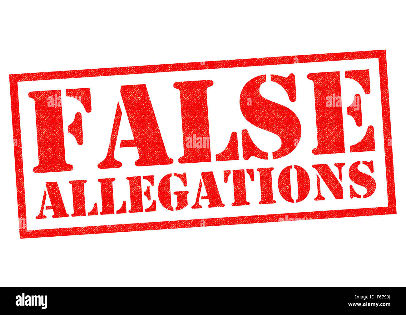 FALSE ALLEGATIONS red Rubber Stamp over a white background Stock Photo ...