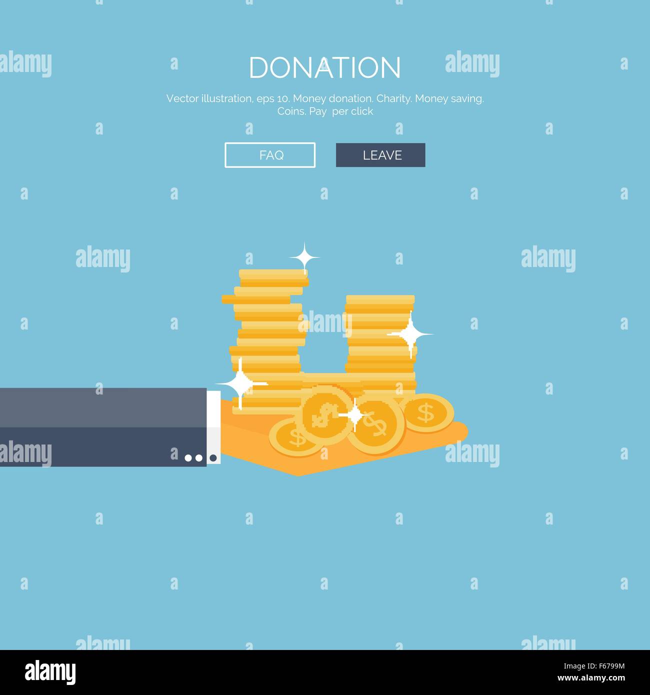 Vector illustration. Flat background with hand ,money. Monay making and ...