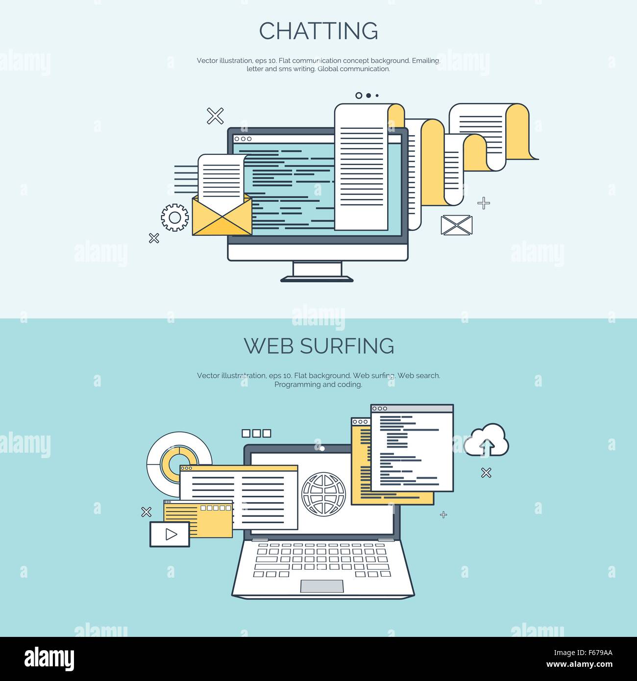 Vector illustration. Web search. Flat computing background. Programming ,coding. Development ...