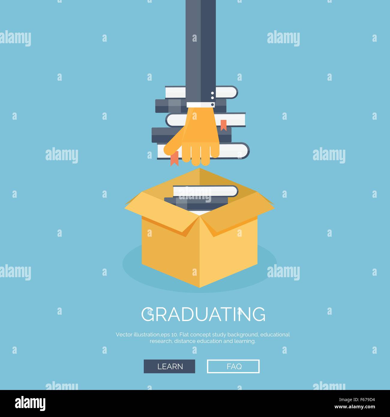 Vector illustration. Flat study backgrounds set. Education and online ...