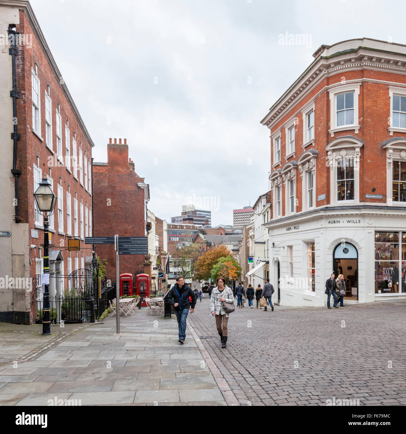 People on Low Pavement, Nottingham city centre, England, UK Stock Photo ...