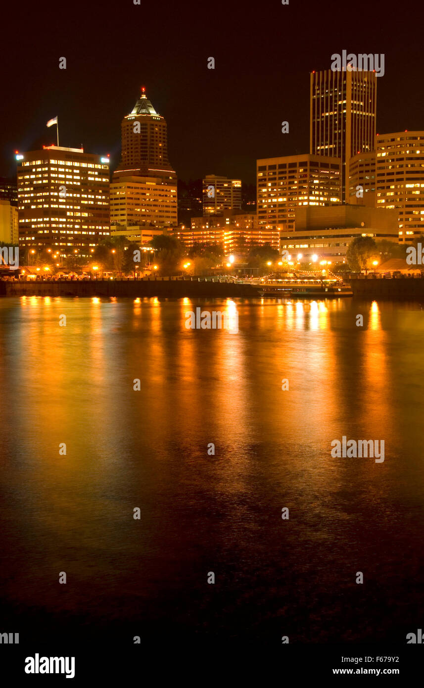 Downtown with Willamette River, Eastside Esplanade, Portland, Oregon ...