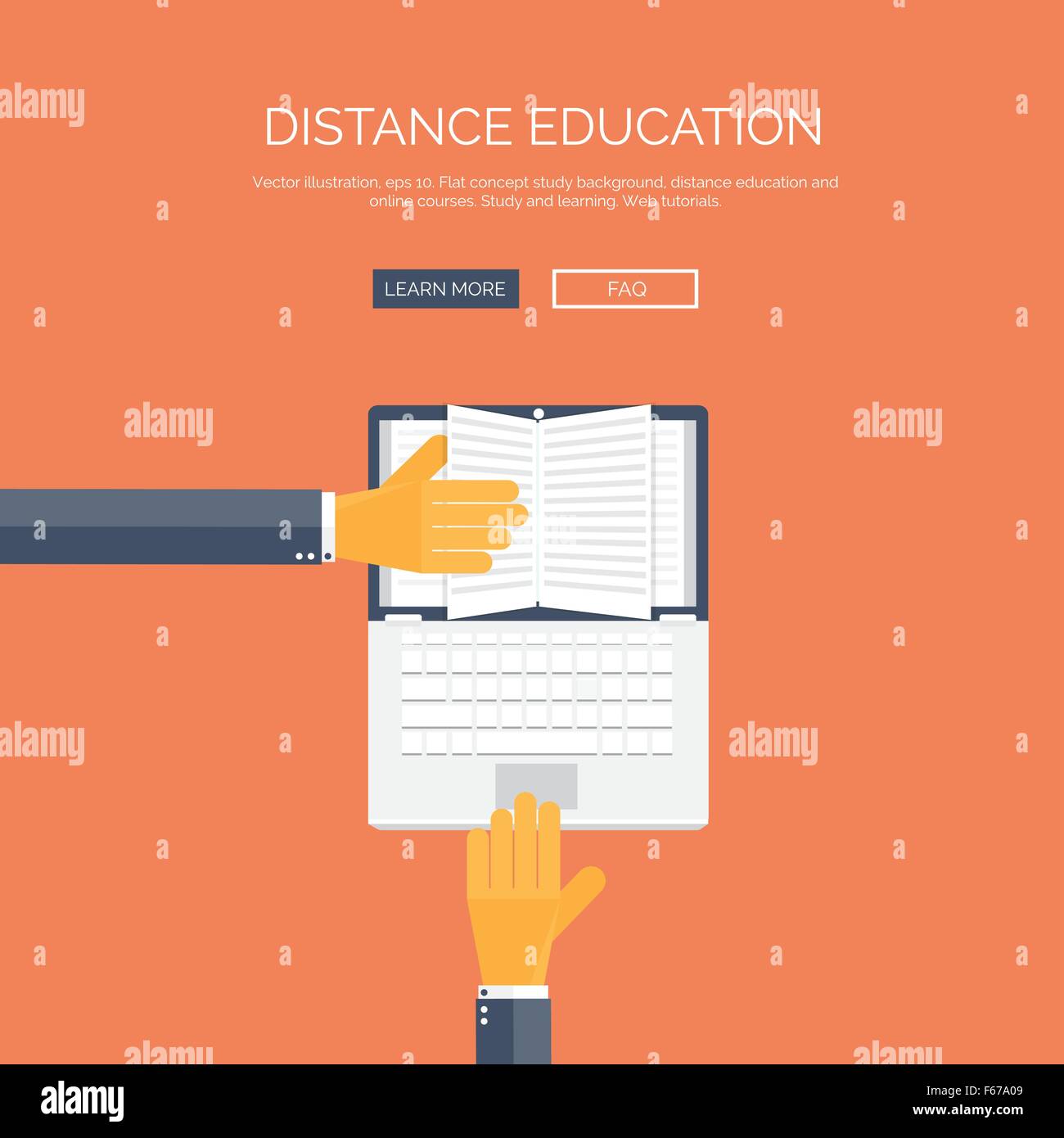 Vector illustration. Flat study backgrounds set. Education and online ...