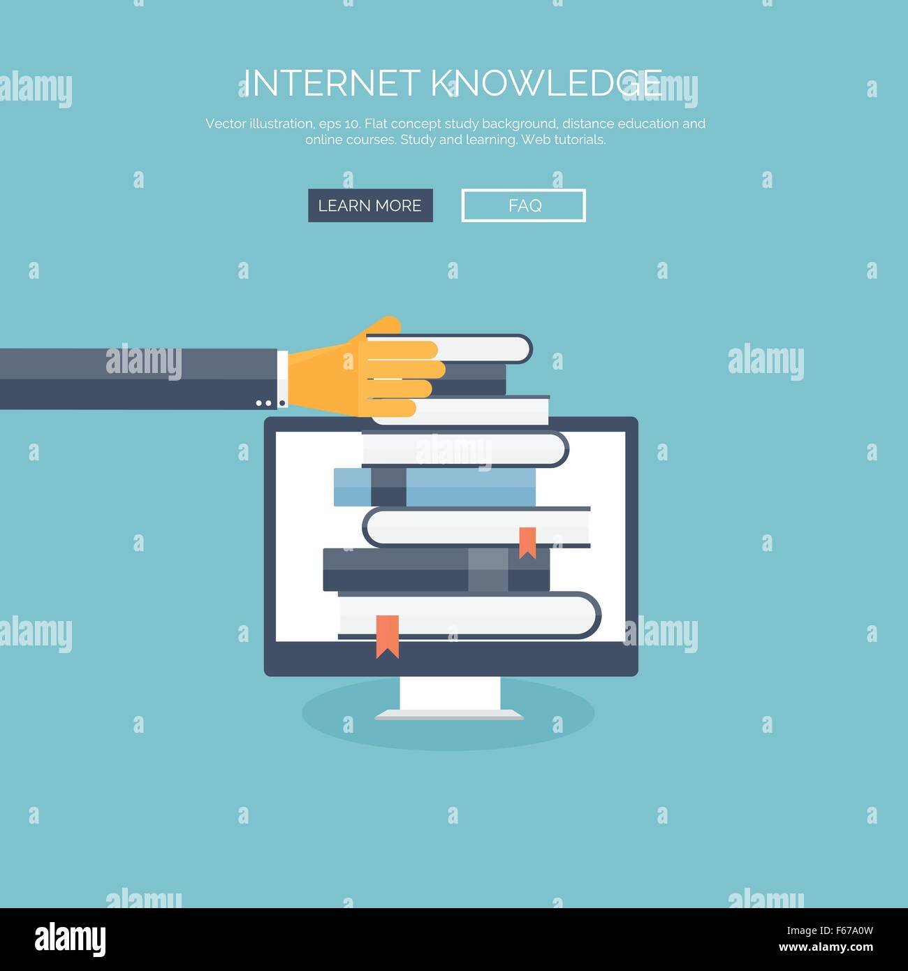 Vector illustration. Flat study backgrounds set. Education and online ...