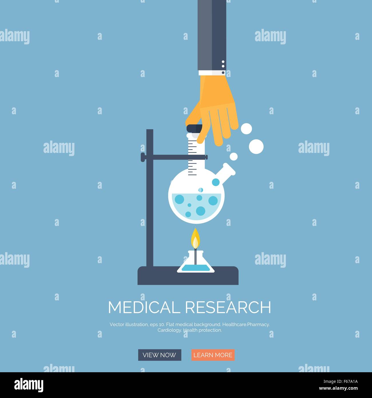 Vector illustration. Flat medical and chemical background. Research ...