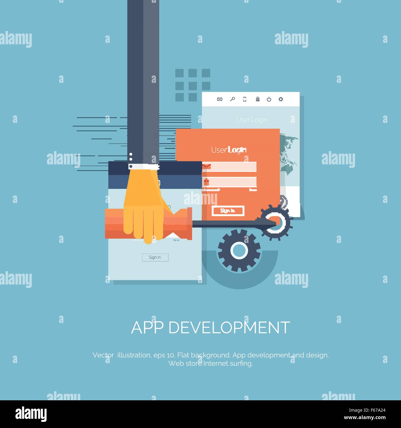 Vector illustration. Web search. Flat computing background. Programming ...