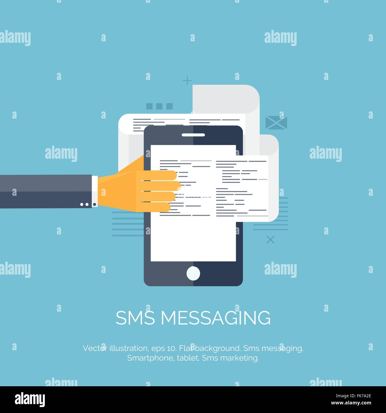 Vector illustration. Sms. Communication. Social network. Smartphone ...