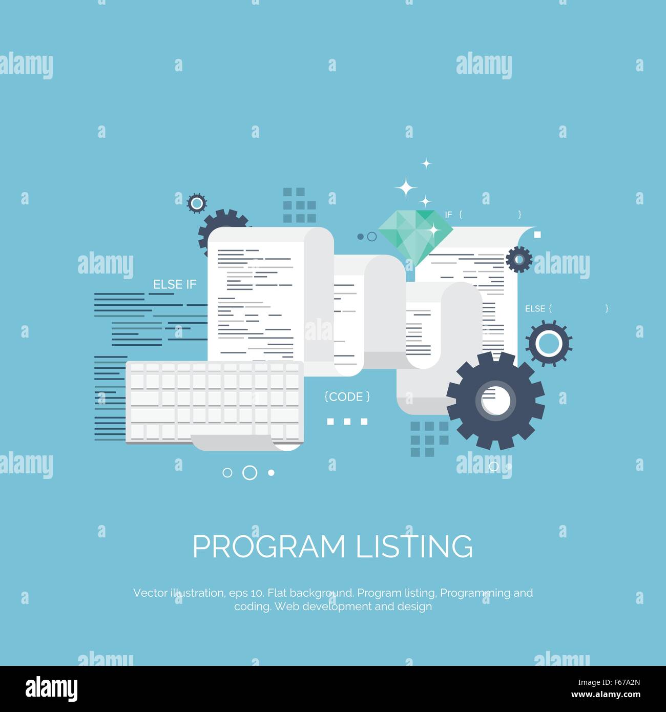 Vector illustration. Flat computing background. Programming,coding. Web development and search ...