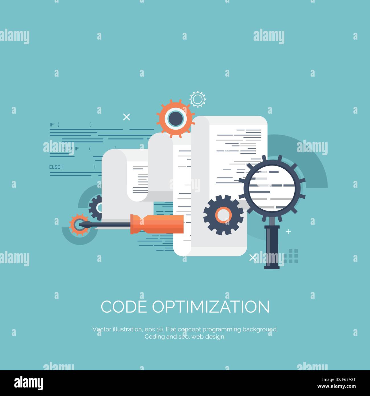 Vector illustration. Flat computing background. Programming,coding. Web ...