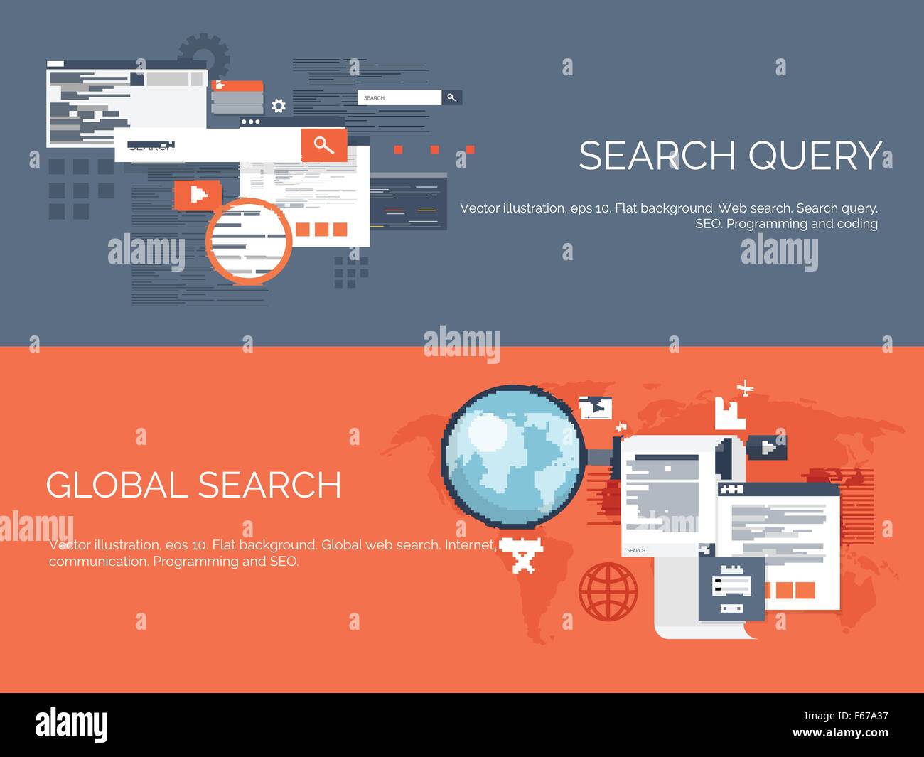 Vector illustration. Web search. Flat computing background. Programming ... Vector illustration. Web search. Flat computing background. Programming ...