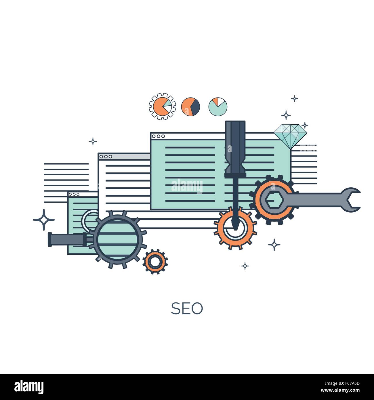 Vector Illustration Flat Computing Background Programming Coding Web Development And Search