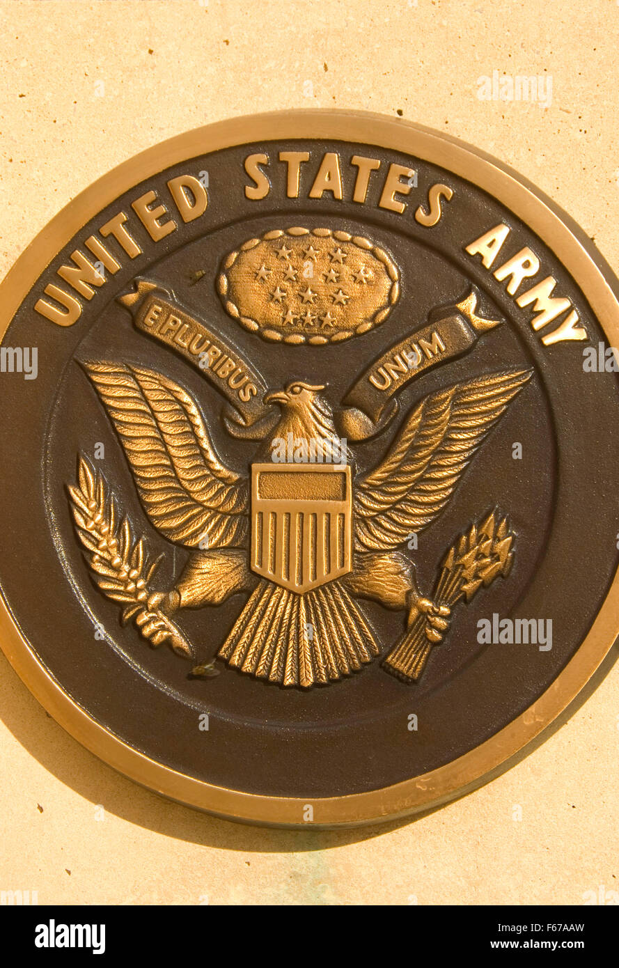 Army emblem, Willamette National Cemetery, Portland, Oregon Stock Photo ...