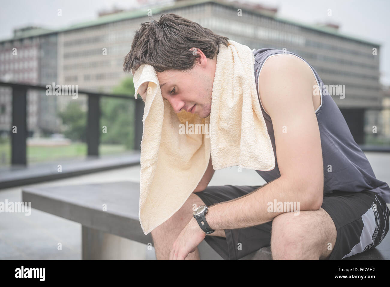 Man drying himself hi-res stock photography and images - Alamy