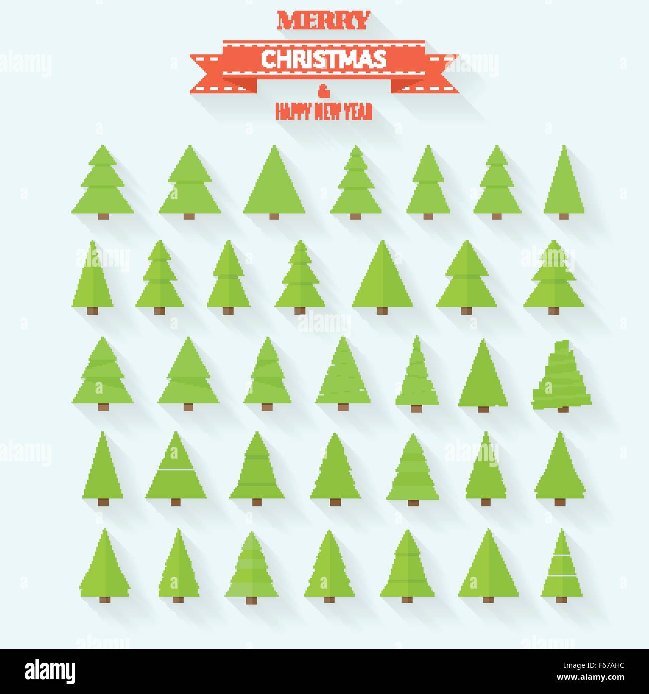 Christmas trees set. New year. Vector illustration Stock Vector Image ...