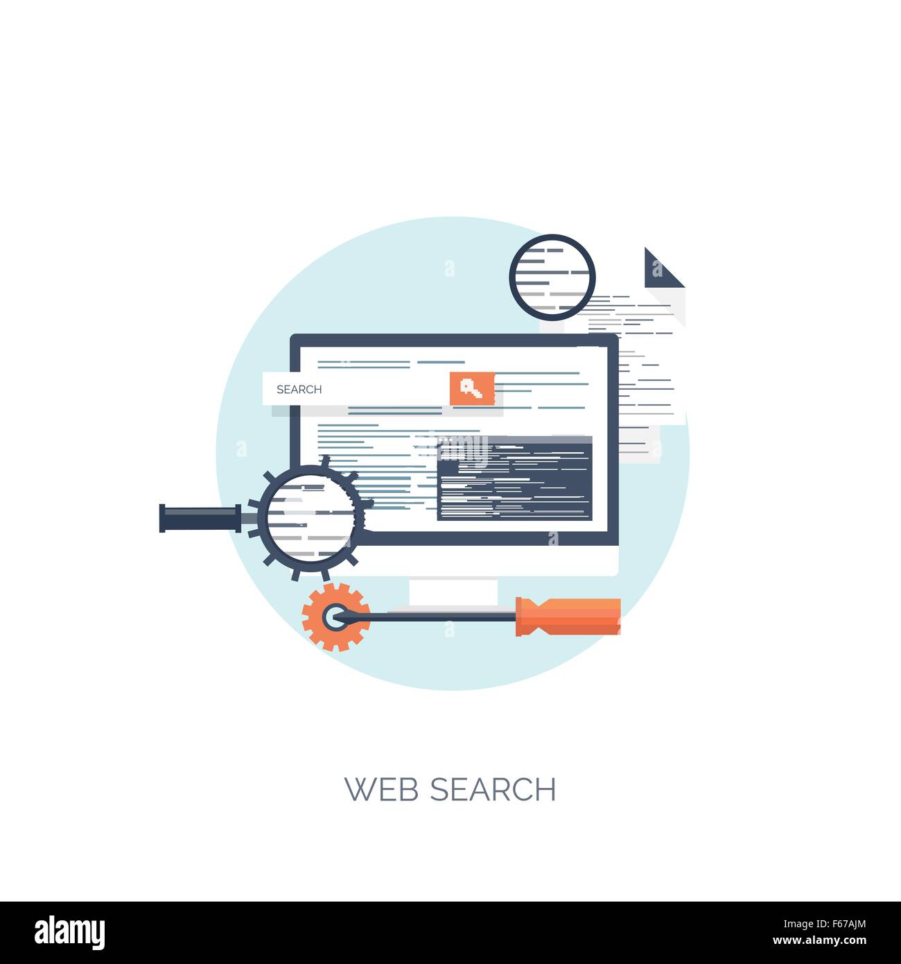 Vector illustration. Flat computing background. Programming,coding. Web development and search ...