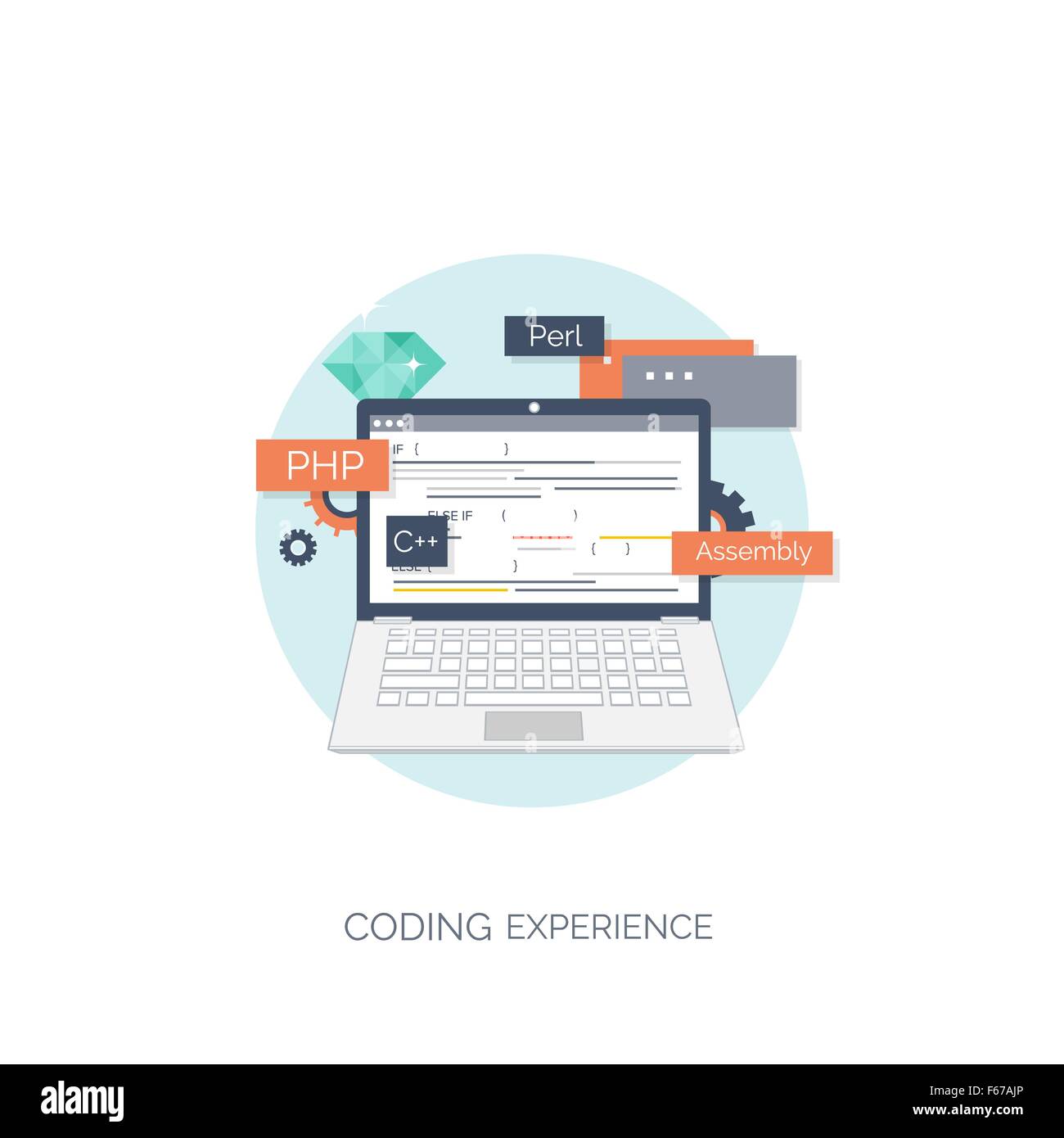 Vector Illustration Flat Computing Background Programmingcoding Web Development And Search