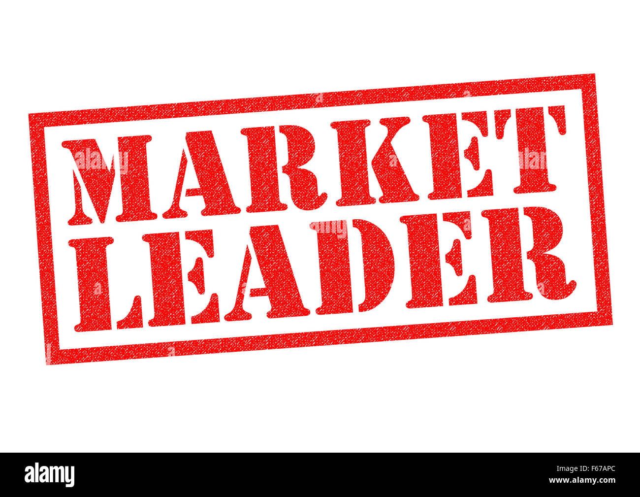 MARKET LEADER red Rubber Stamp over a white background Stock Photo - Alamy