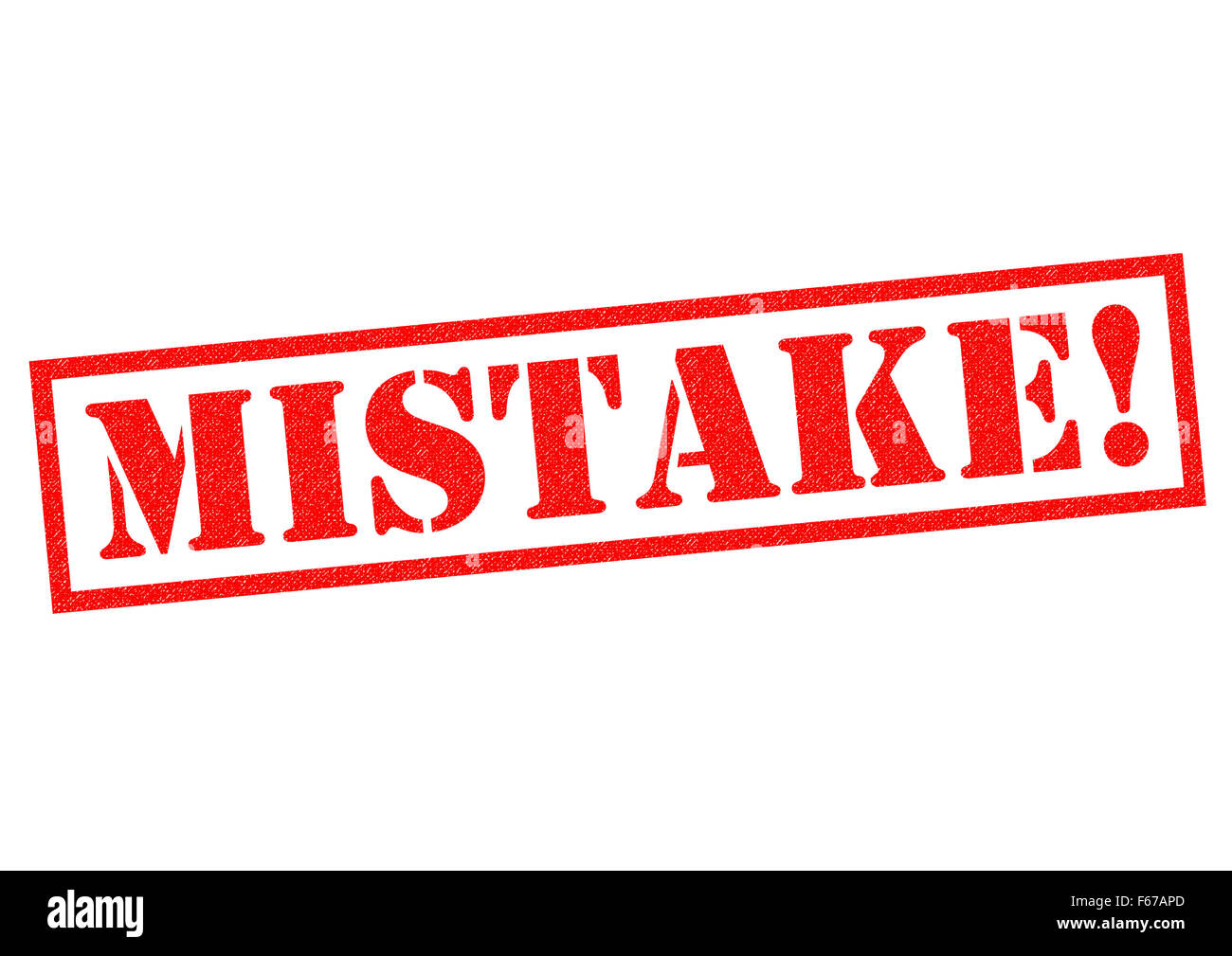 MISTAKE! red Rubber Stamp over a white background Stock Photo - Alamy