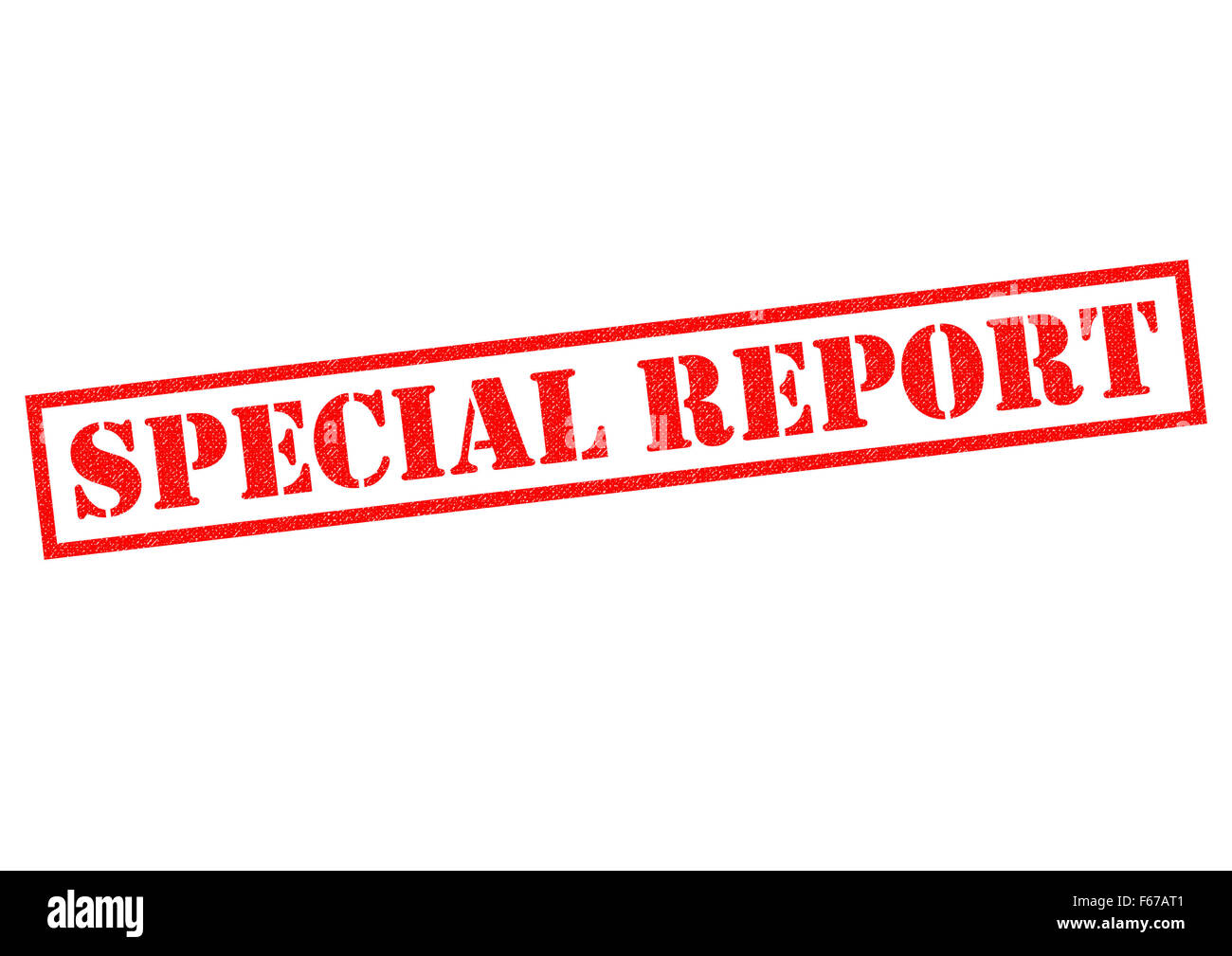 SPECIAL REPORT red Rubber Stamp over a white background Stock Photo - Alamy