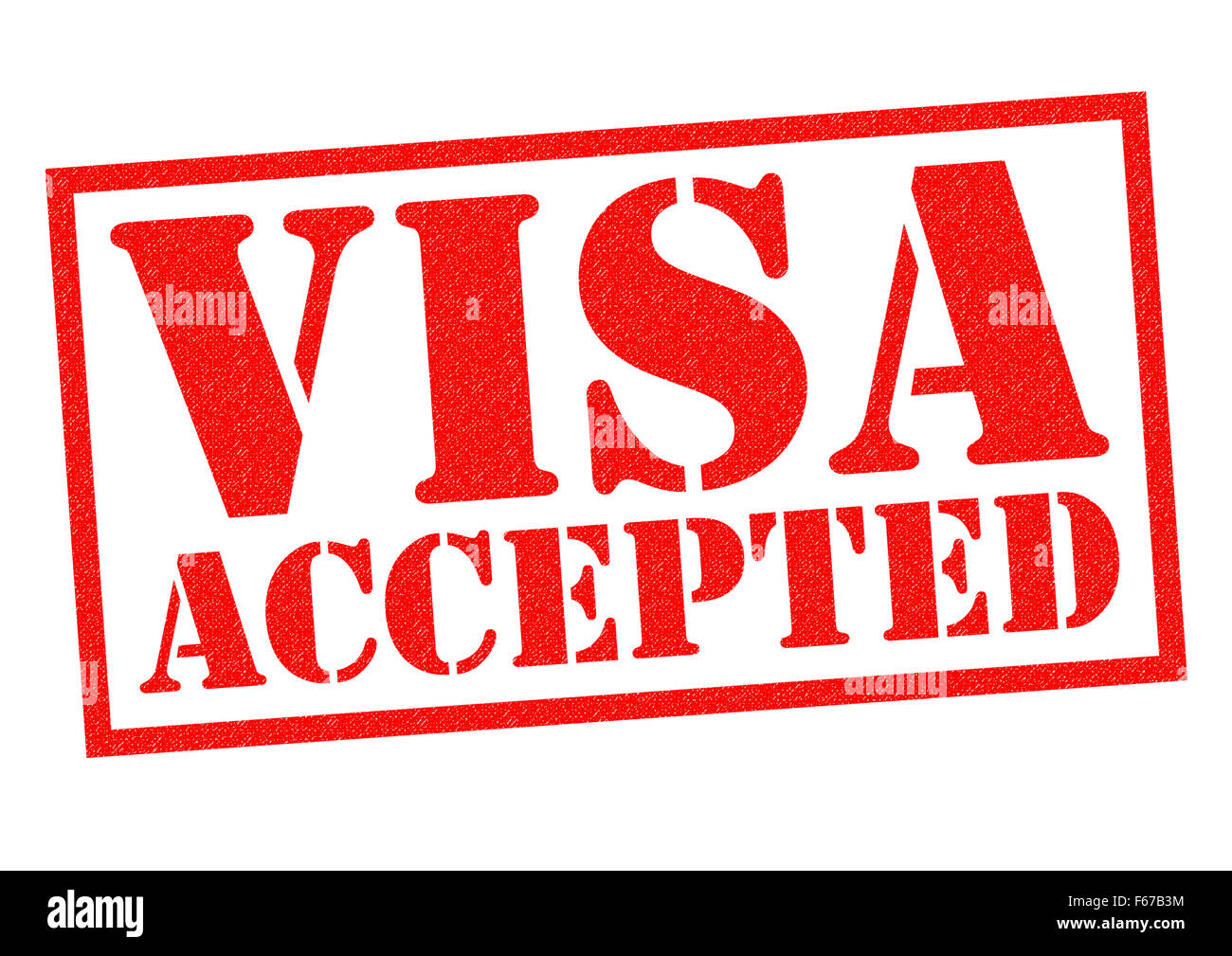 VISA ACCEPTED red Rubber Stamp over a white background Stock Photo - Alamy