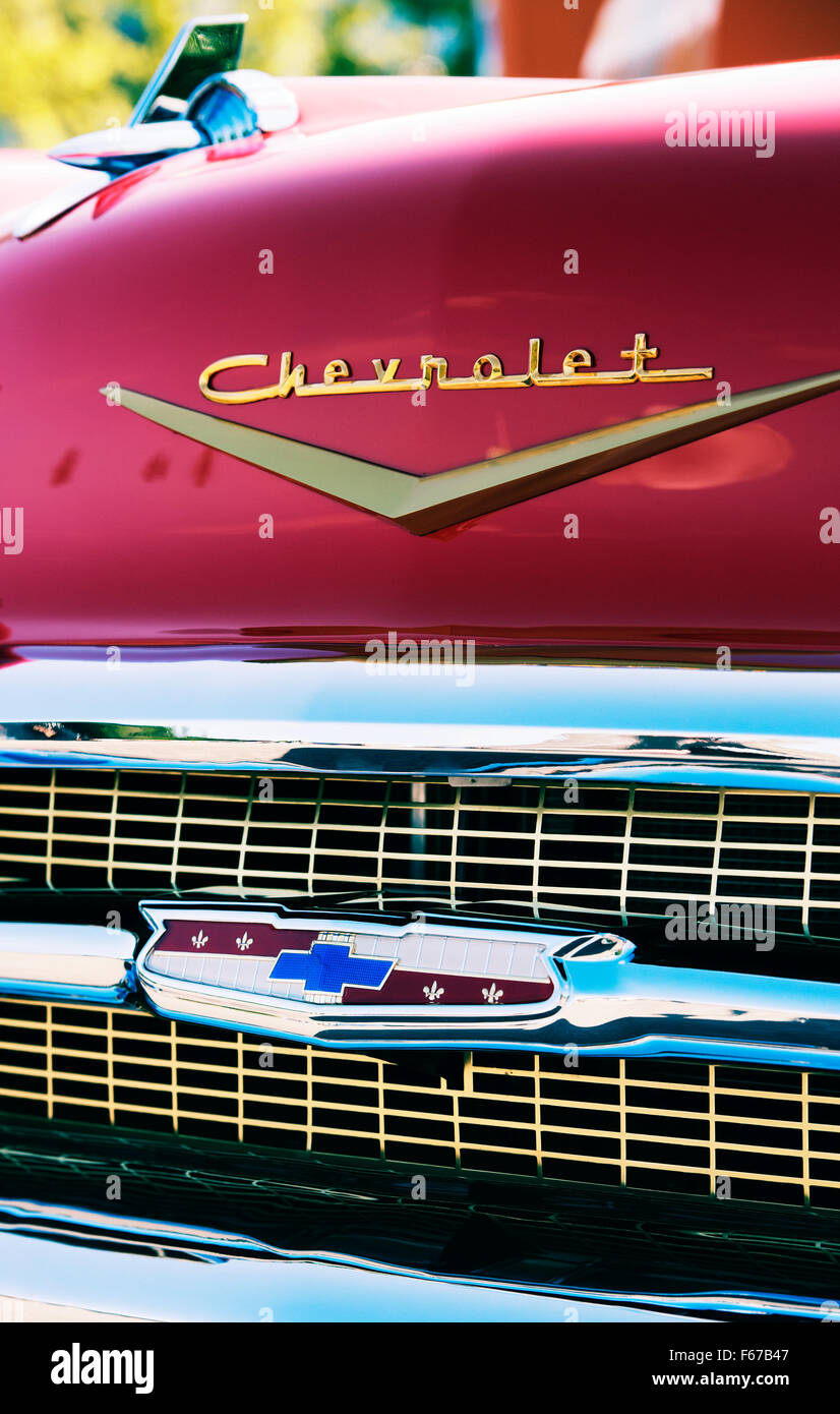 1957 Chevrolet Bel Air. Classic American car. Brooklands, Weybridge ...