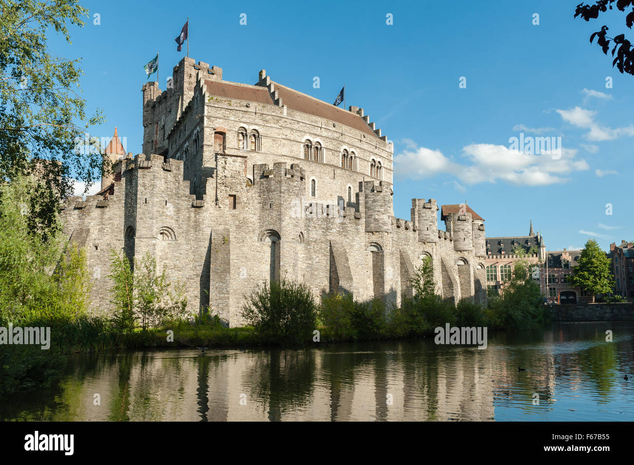 Medieval castle Gravensteen (Castle of the Counts) in Gent, Belgium ...