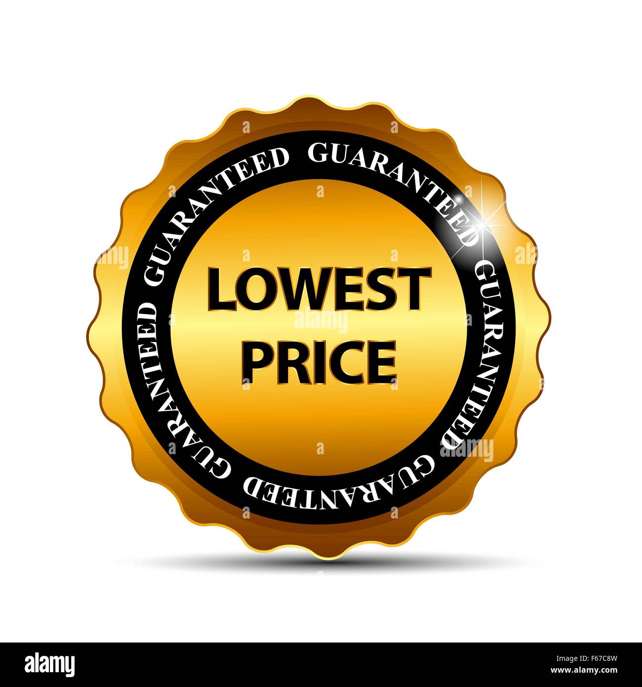 Lowest Price Guarantee Gold Label Sign Template Vector Illustration ...