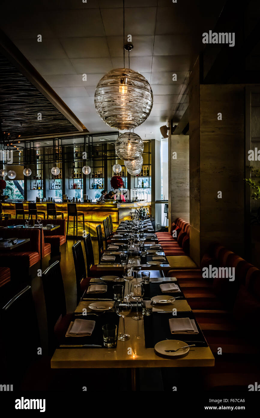 Beautiful Italian restaurant interior in Jakarta, Indonesia Stock Photo ...