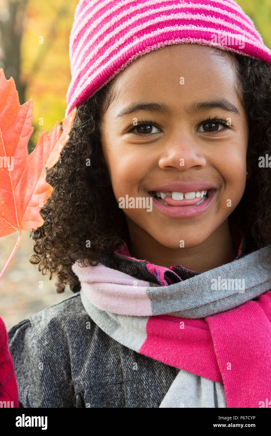 Child on autumn season portrait Stock Photo - Alamy
