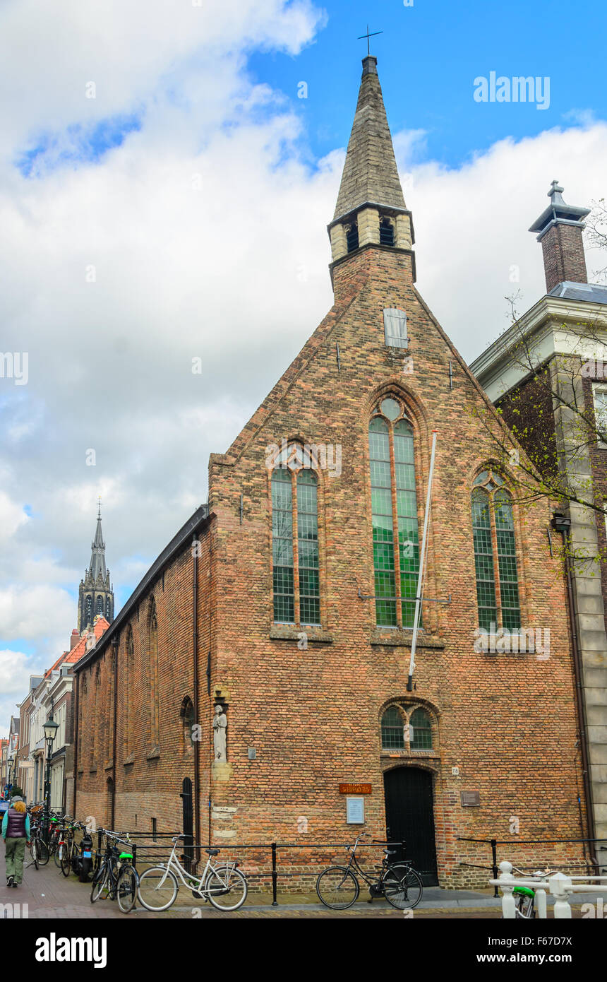 Old Dutch chapel in Delft, Sint Hippolytuskapel built in 14th century ...